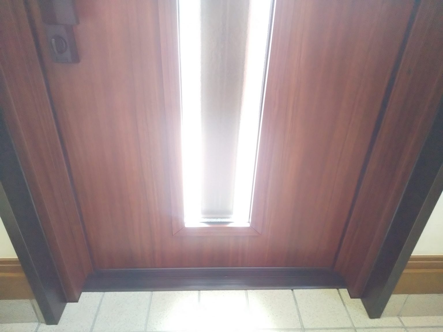 外から見ると細いガラスでもしっかり光が入ります【YKKAPドアリモC04】守谷市の事例