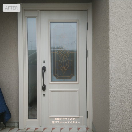 外壁塗装したらドアも変えないとイメージアップが中途半端に…【YKKAPドアリモE07】我孫子市の事例
